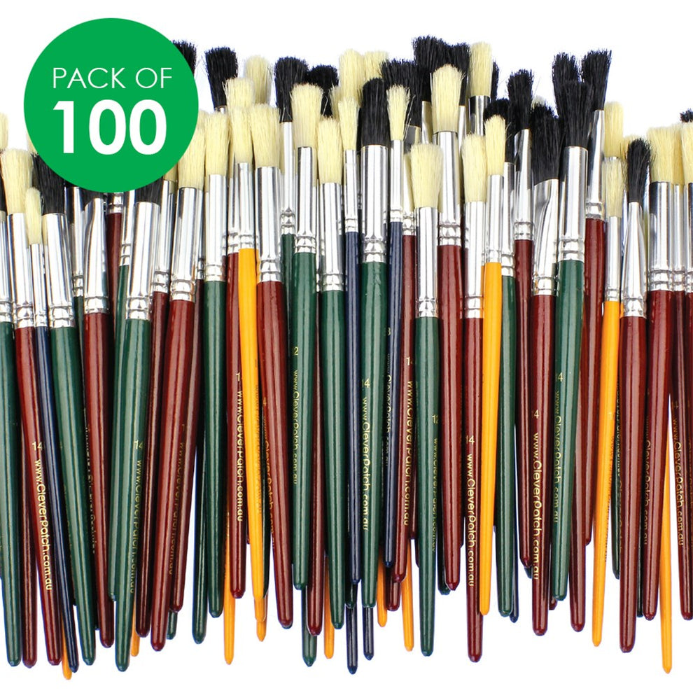 CleverPatch Round Paint Brushes - Assorted - Pack of 100 – Wisdom ...