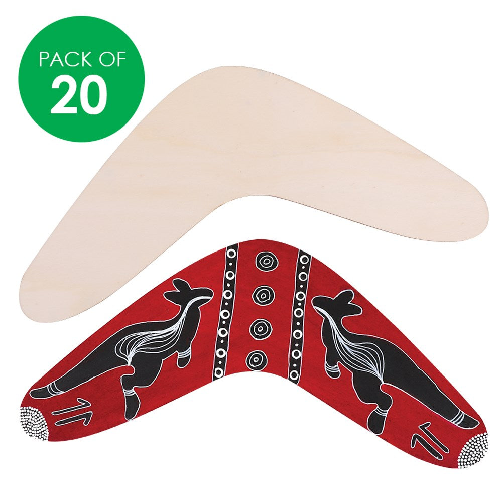 Wooden Boomerang Shapes - Large - Pack of 20 – Wisdom Activities
