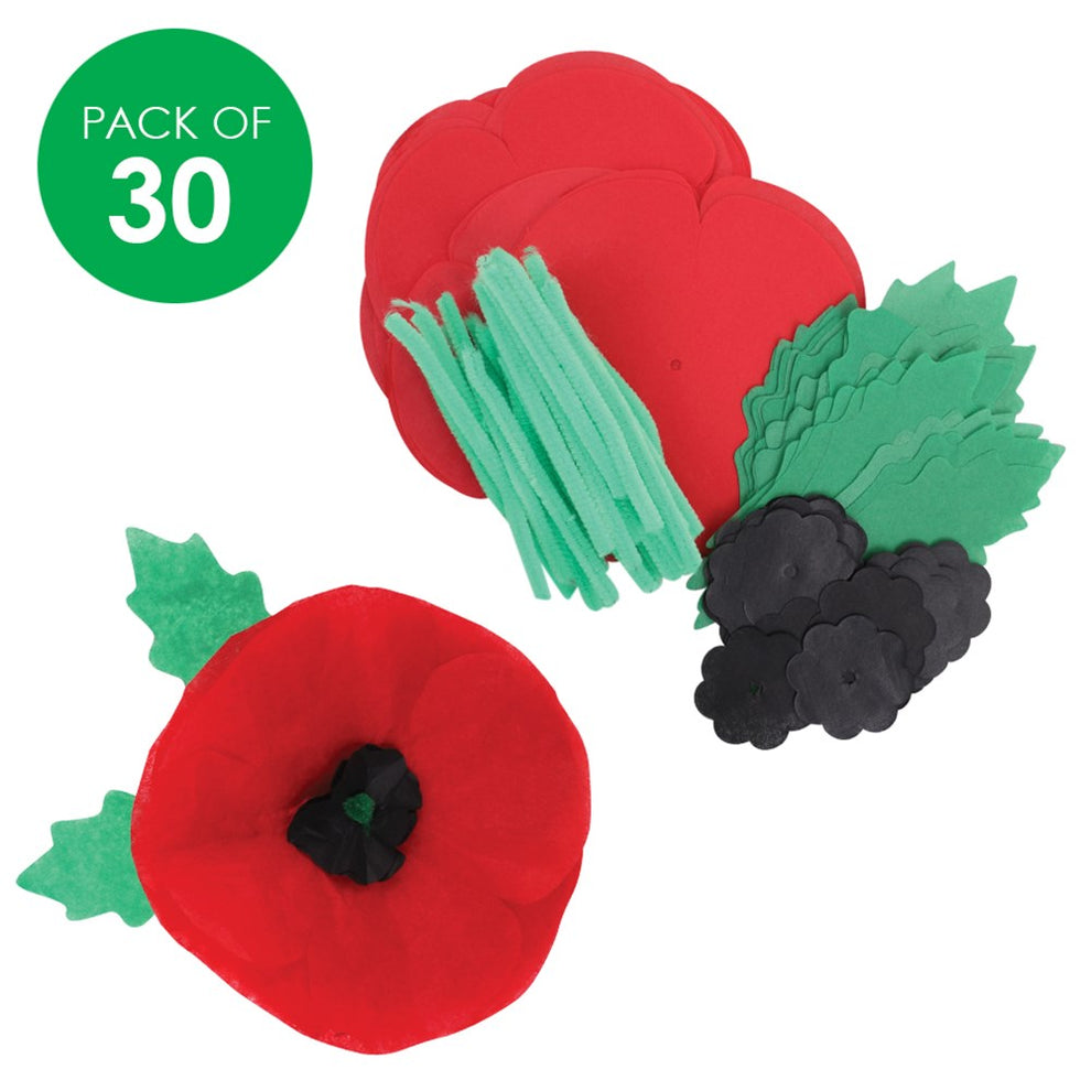 Tissue Paper Poppies - Pack of30 – Wisdom Activities